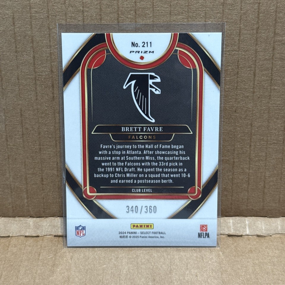 2024 Panini Select - Club Level Brett Favre #211 Purple Shock Prizm ...