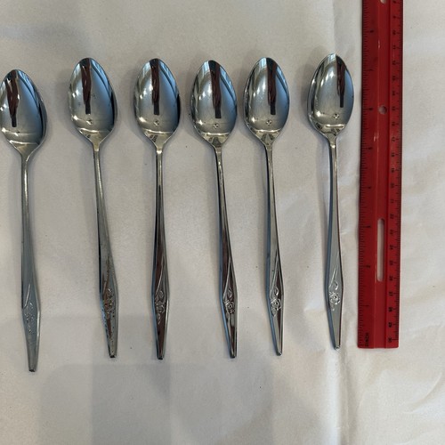 Spritely Rose Flatware Creative Manor Set Of 6 Iced Tea Spoons Vintage ...