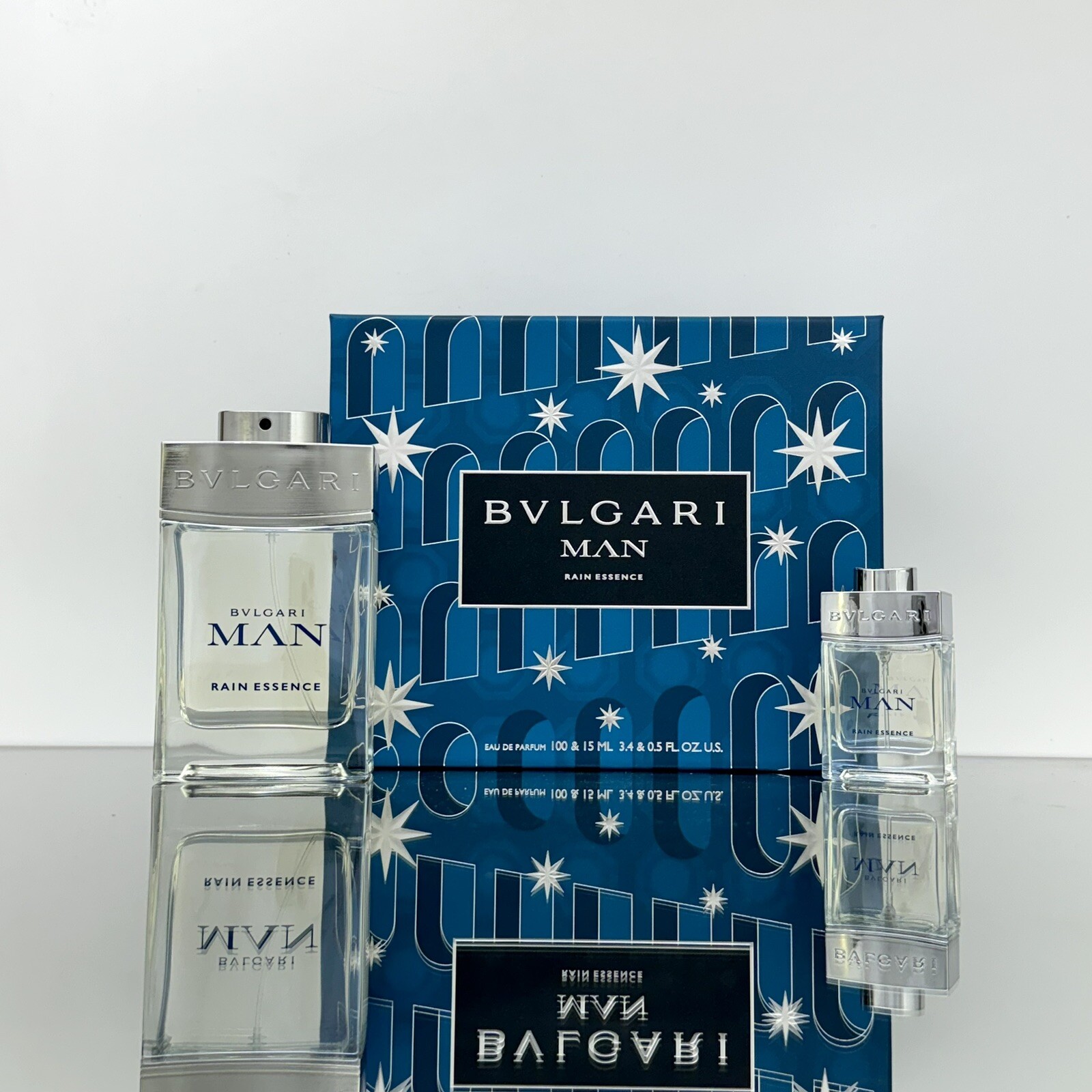 Bvlgari MAN RAIN ESSENCE 2pc Men Gift Set 3.4oz EDP Spr + 0.5oz EDP Spr ...
