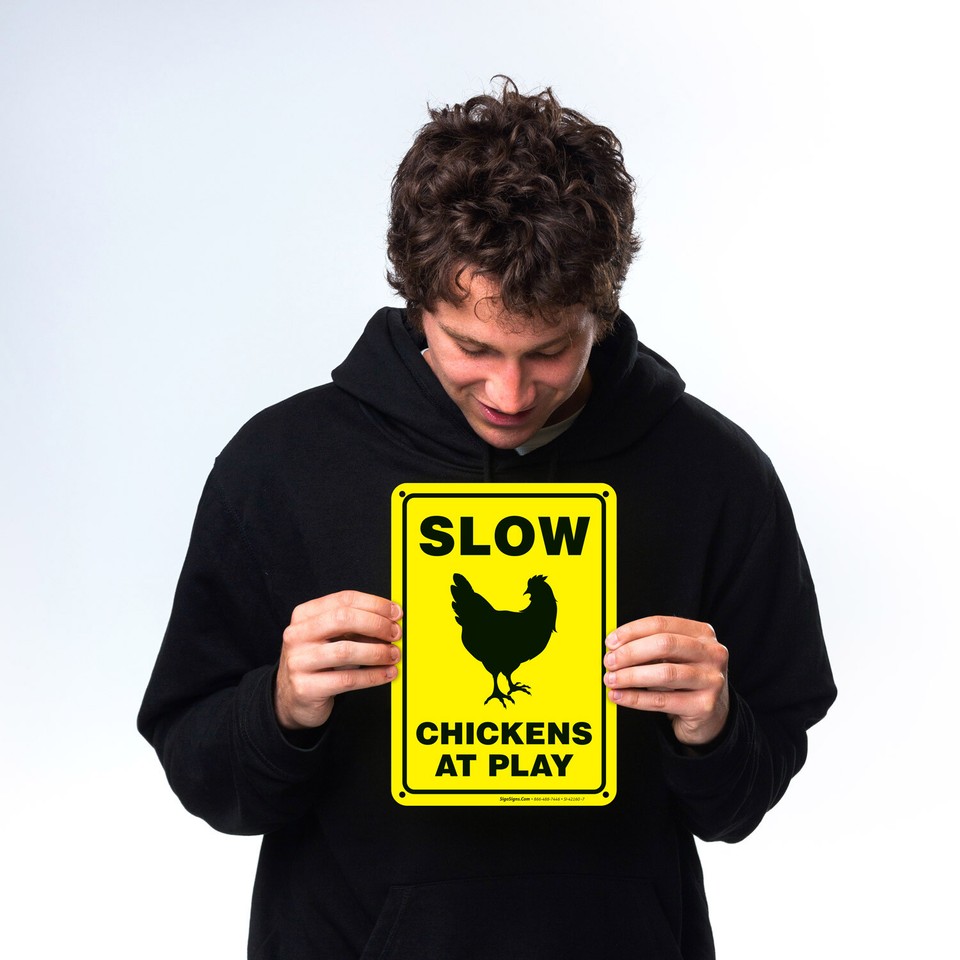 Chicken Crossing Sign, Slow Chickens at Play Sign, Chicken Coop Sign ...