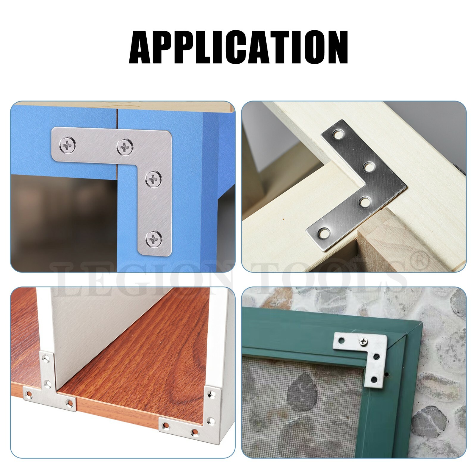 Corner Brackets Flat Angle Bracket Corner Brace Joint L Shape 25/50/75 ...