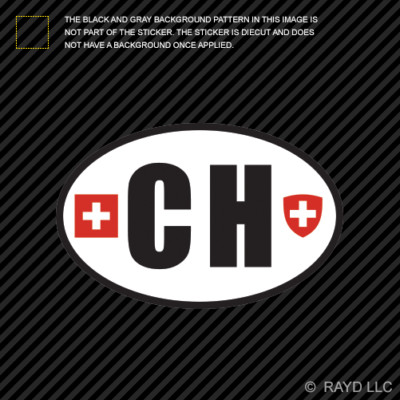 Switzerland Oval Sticker Die Cut Decal Swiss Country Code euro CH v6 | eBay