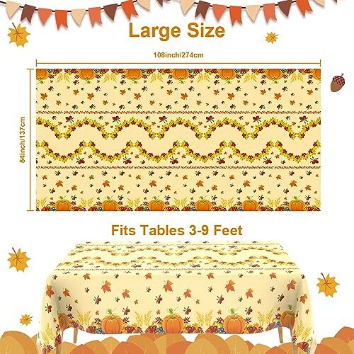 Thanksgiving Tablecloth Disposable Rectangle, 1 Pcs Thanksgiving ...