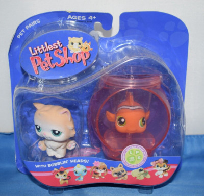 Littlest Pet Shop LPS Pet Pairs Persian #129 Clownfish #130 RARE ...