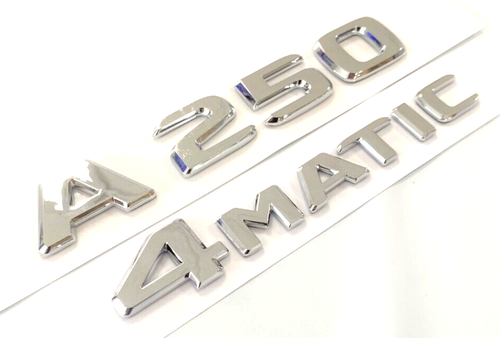 #2 CHROME A250 + 4MATIC REPLACEMENT FOR MERCEDES REAR TRUNK EMBLEM ...