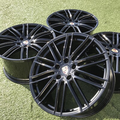 21 PORSCHE PANAMERA RIMS GENUINE FACTORY WHEELS BLACK 2022 OEM PERFECT ...