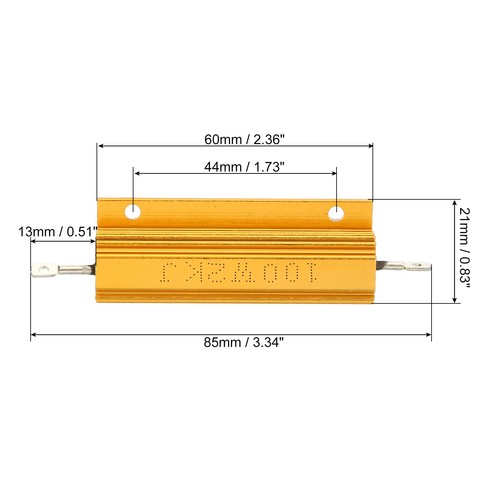 100W 2K Ohm Aluminum Shell Resistor Housing Resistor Wirewound ...