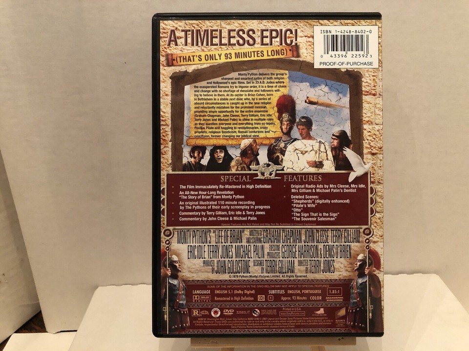 Monty Pythons Life of Brian (DVD, 2008, 2-Disc Set, Immaculate Edition ...