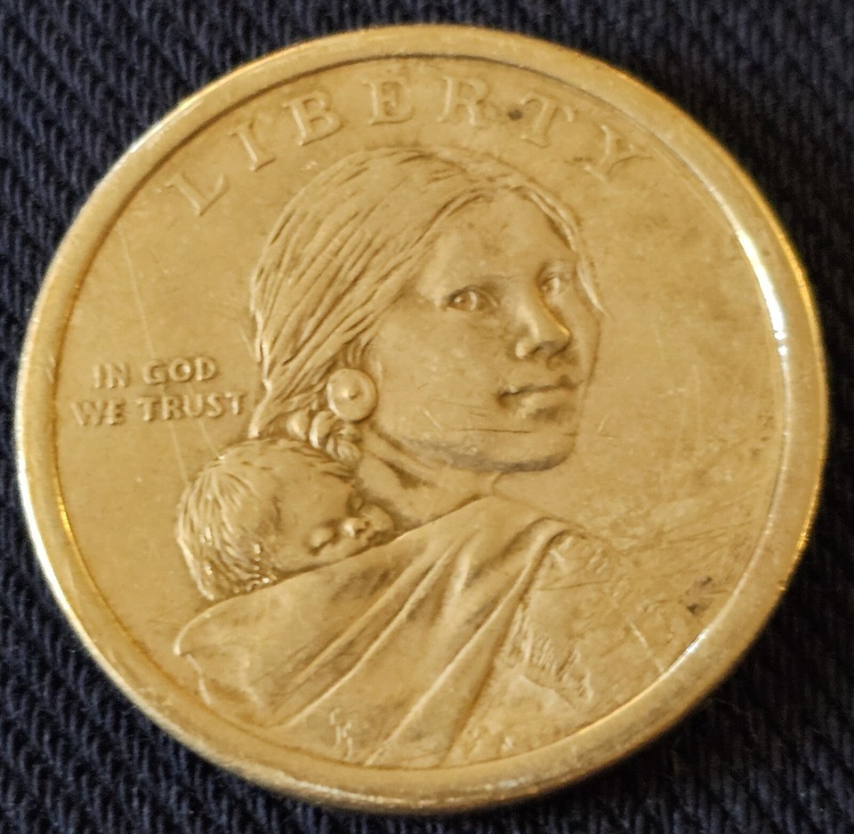 2010 D Sacagawea Coin, Rare Error Dollar , Sevaral Dates On Rim, Very ...