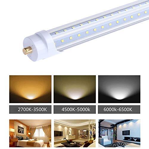 T8 8ft Led Tube Light 8 Footneed Bypass Ballast 65w V Shaped Single Pin ...