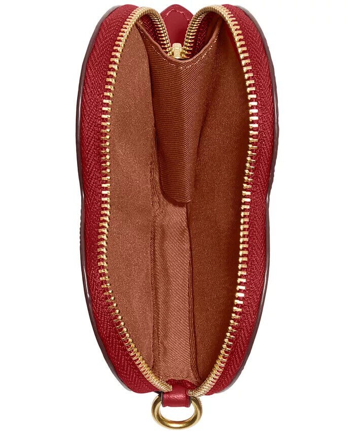 ️Coach Heart Coin Case Wristlet in Signature Canvas Tan/Red Heart ️ ...