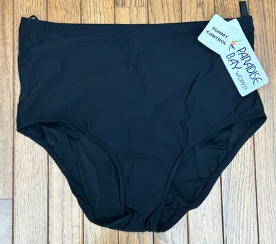 New Penbrooke Paradise Bay Womens Black Tummy Control Bikini Bottom Sz ...