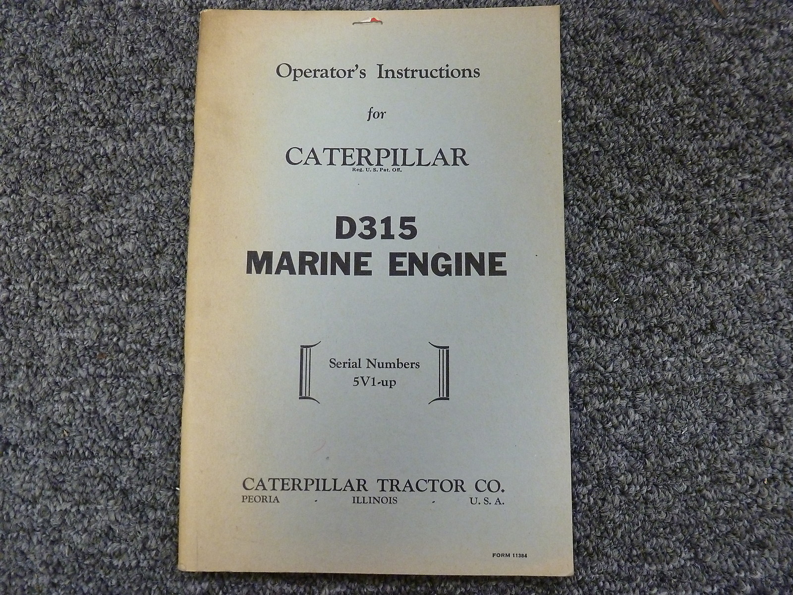 Caterpillar Cat D315 Marine Engine Owner Operator Maintenance Manual S ...