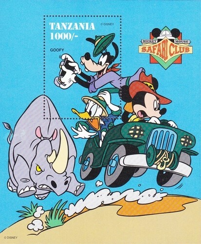 Disney 1994 Tanzania - Safari Club Disney Characters, Miniature Sheet ...