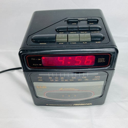 Vintage Soundesign AM/FM Cube Alarm Clock Radio ~3833 BLK~ RETRO, RARE ...