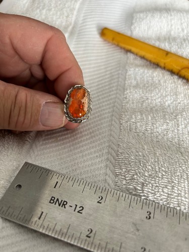 Mexican Fire Jelly Opal Ring Silver - Gem