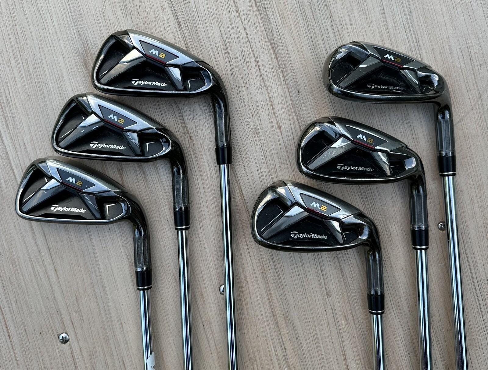 TAYLORMADE M2 IRON SET 5-PW MENS RH REAX 88 REGULAR FLEX STEEL SHAFT ...