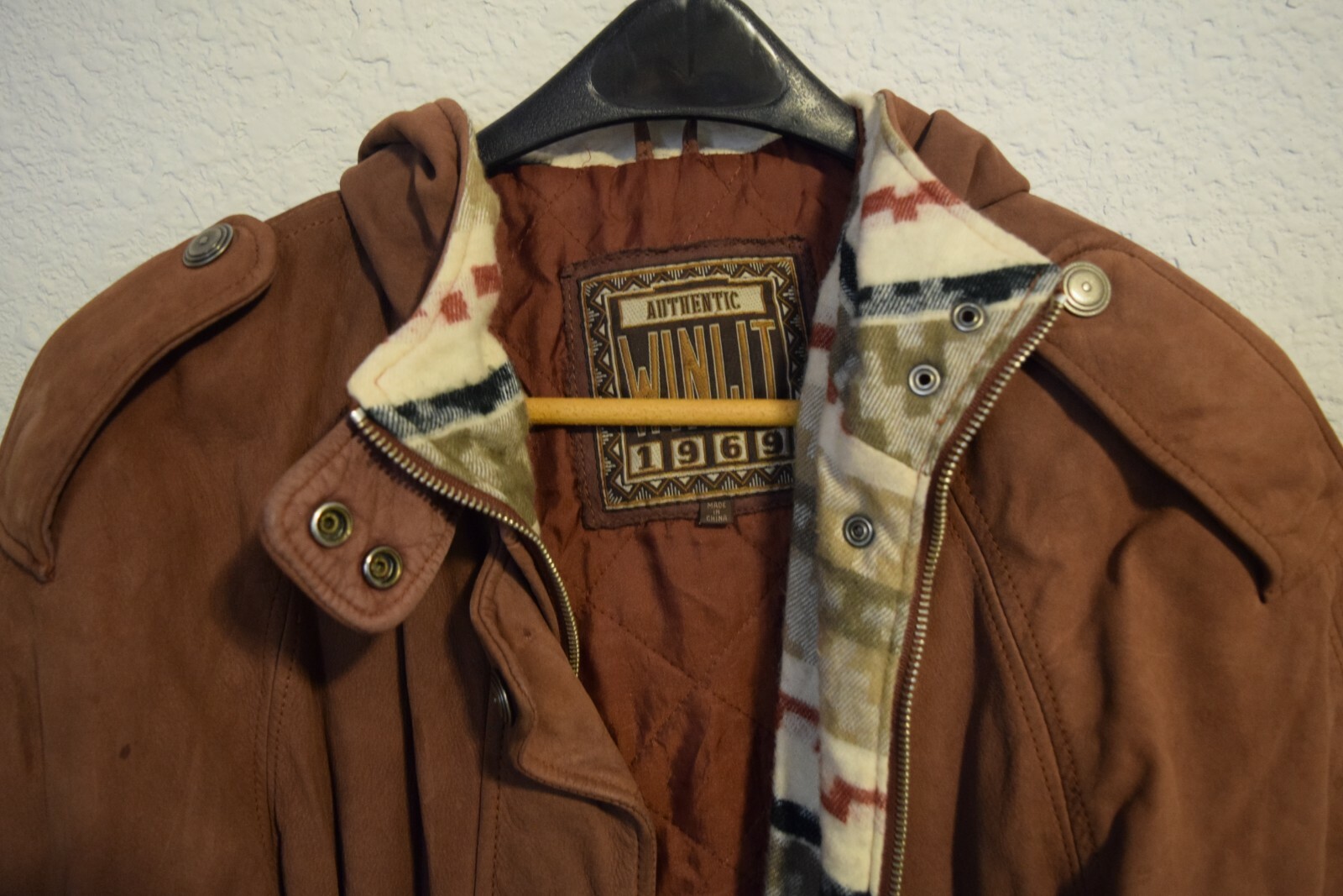 Vintage Authentic Winlit 1969 Hooded Leather Jacket-W… - Gem