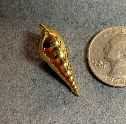 Seashell Ladder Horn Pendant Shell Shiny Gold Beach Ocean Vacation ...