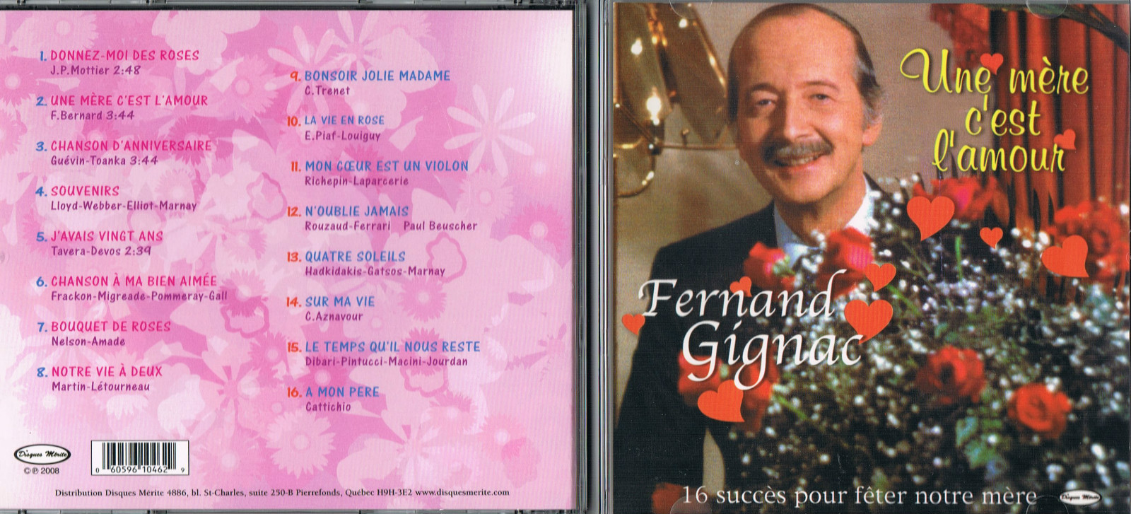 FERNAND GIGNAC - Une Mere C'Est L'Amour 16 Succes (Merite) CD BRAND NEW ...