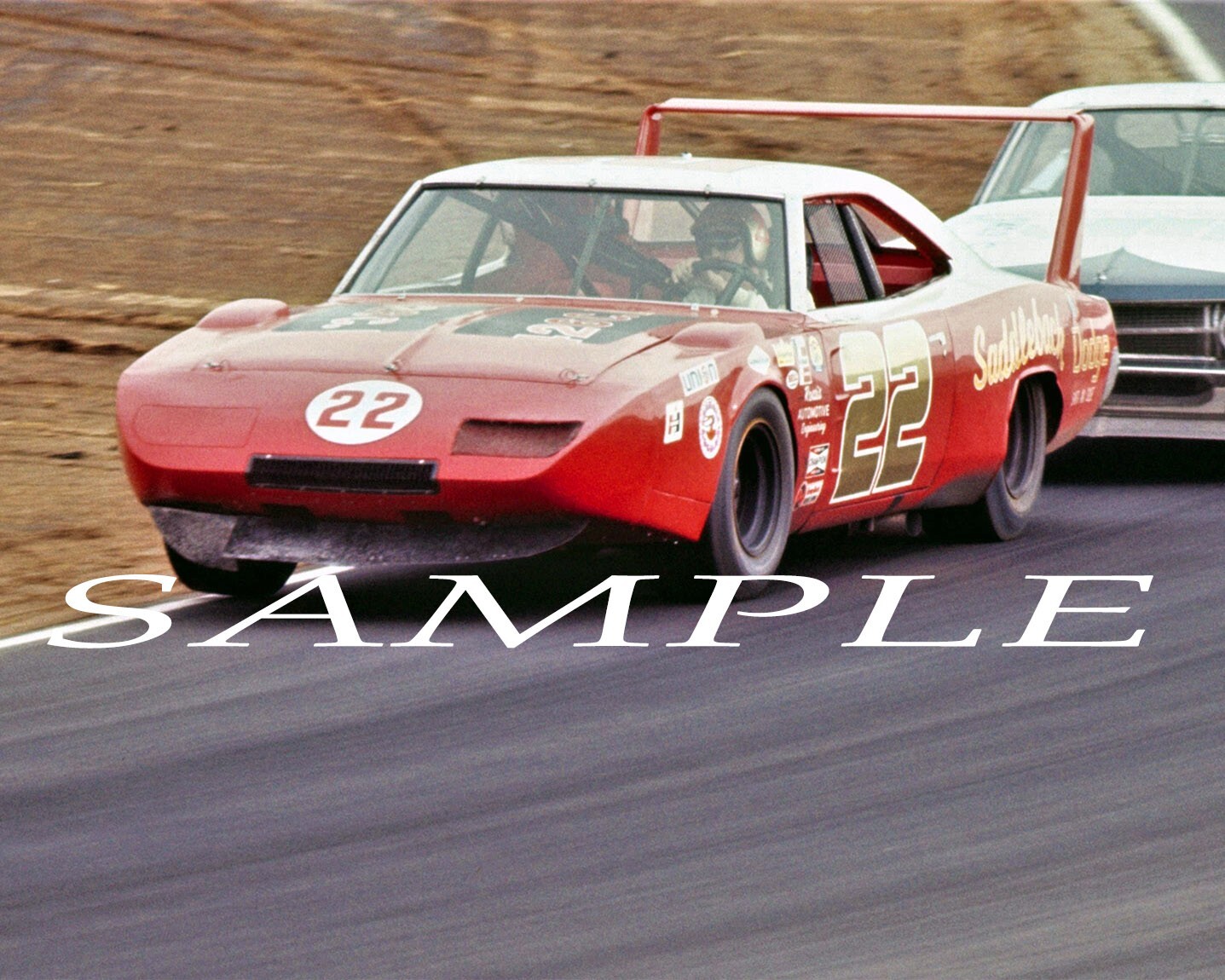 BOBBY ALLISON #22 SADLEBACK DODGE RACING ON TRACK 8X10 GLOSSY PHOTO # ...