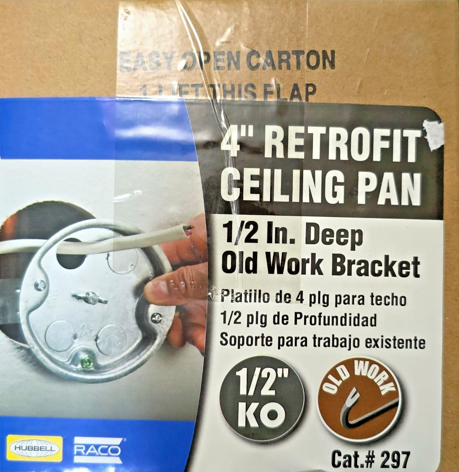 10 Pcs Hubbell Raco 297 Round Old Work 4" RETROFIT CEILING PAN Box 4" x ...