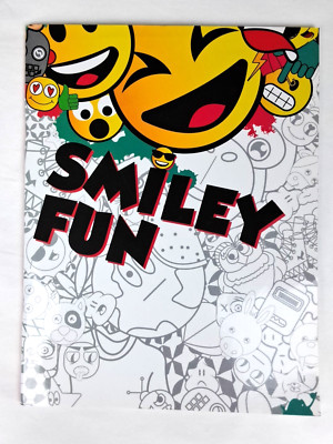 Smiley Fun Coloring Adult Book Lots of Smiley Emojis | eBay