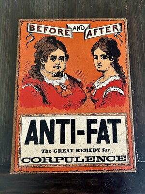 Vintage Fiber Board Anti-Fat Sign The Great Remedy for Corpulence | eBay
