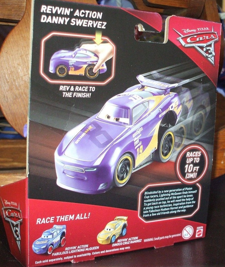Disney Pixar CARS 3 Revvin' Action ~ DANNY SWERVEZ ~ Oversized Race Car ...