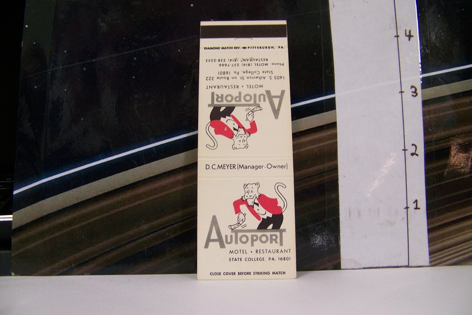 Rare Vintage Matchbook Cover K2 State College Pennsylvania Autoport Cat ...