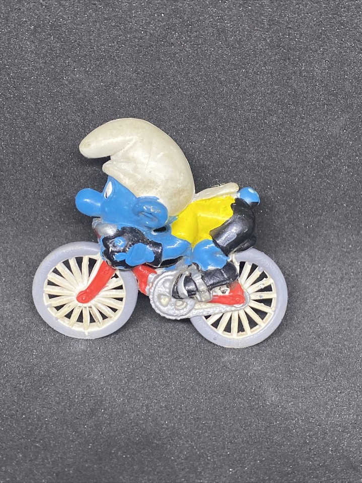 Smurfs Cyclist, Bicycle Smurf PEYO Schleich Bike Biker | eBay