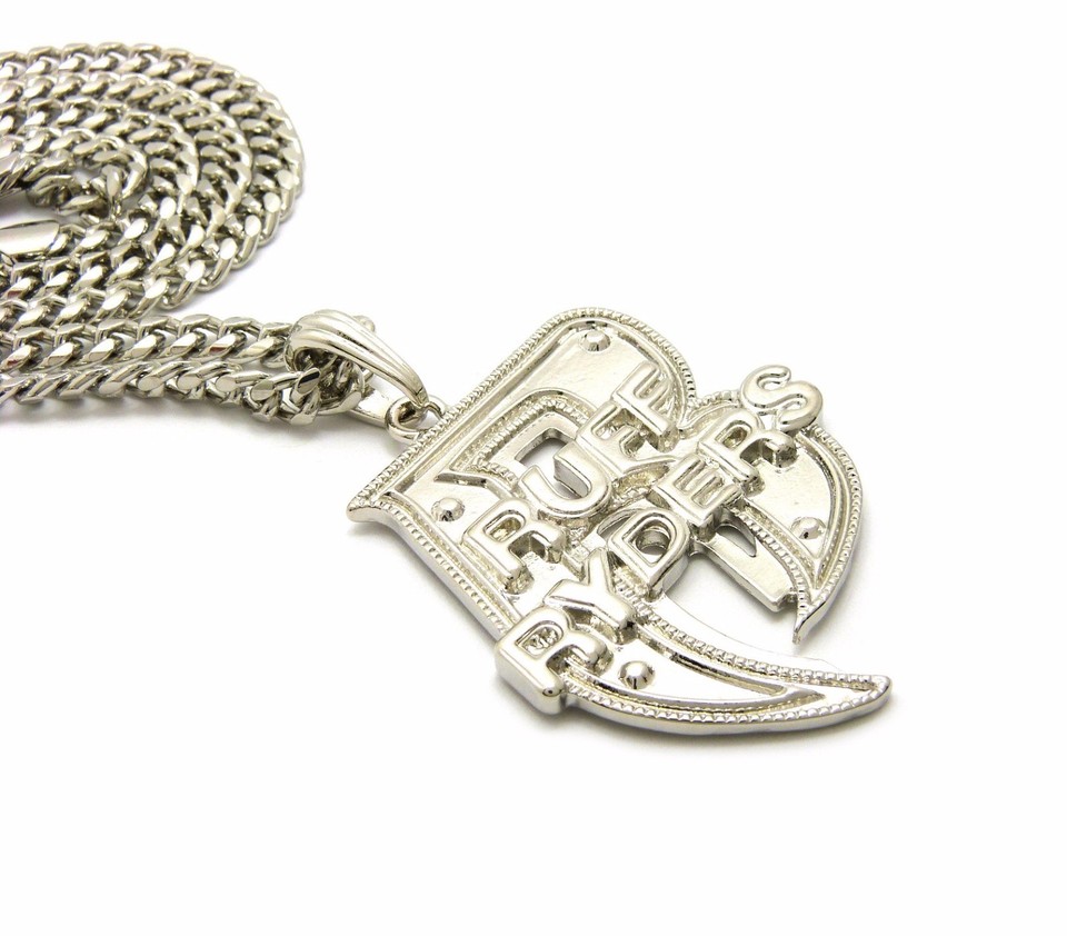 NEW RUFF RYDERS 'R' PENDANT & 24" BOX/CUBAN/ROPE CHAIN HIP HOP NECKLACE ...