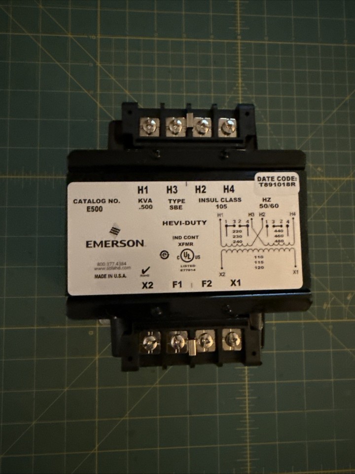EMERSON Hevi-Duty E500 INDUSTRIAL CONTROL TRANSFORMER .500KVA 220/440 ...