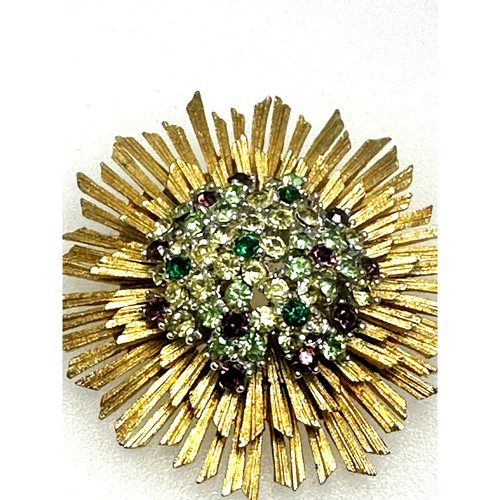 VINTAGE MARBOUX BY MARCEL BOUCHER GOLD TONE CRYSTAL Starburst BROOCH ...