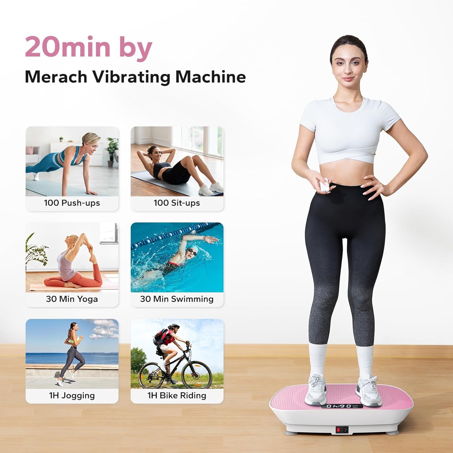 MERACH Vibration Plate Weight Loss Whole Body Workout Fitness Exercise ...