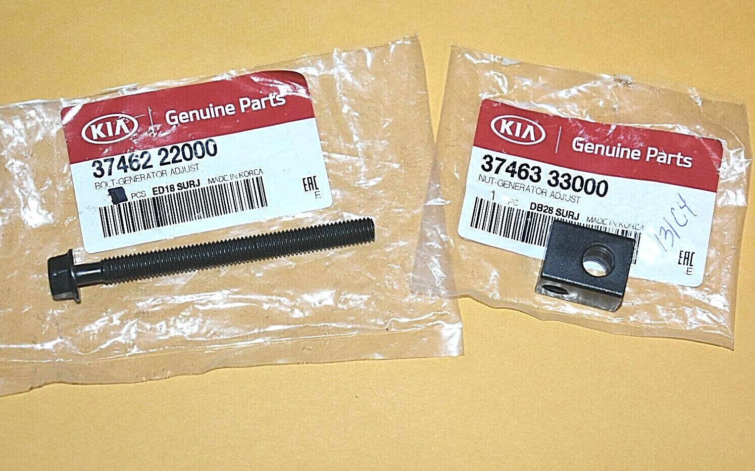 NEW Hyundai Kia Generator Alternator Adjuster Nut 37463-33000 & Bolt ...