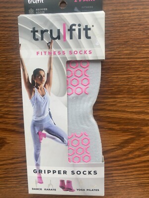 Women's Tru Fit Non-Slip Gripper Yoga Dance Exercise Fitness Socks Shoe ...