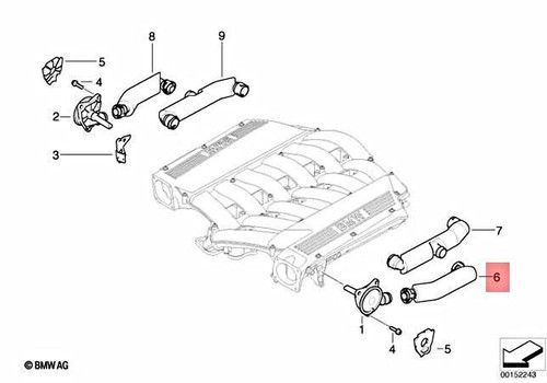 Genuine BMW E65 E66 E67 Sedan Left Crankcase Vent Hose OEM 11617549714 ...