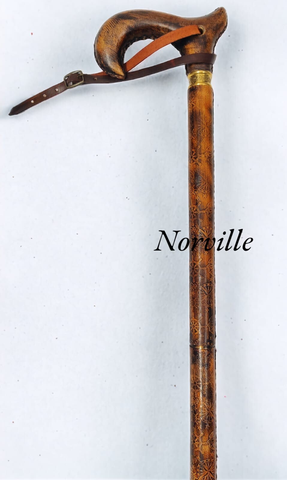 Adjustable Wrist Grip Walking Cane Handmade Stick Three Foldable ...