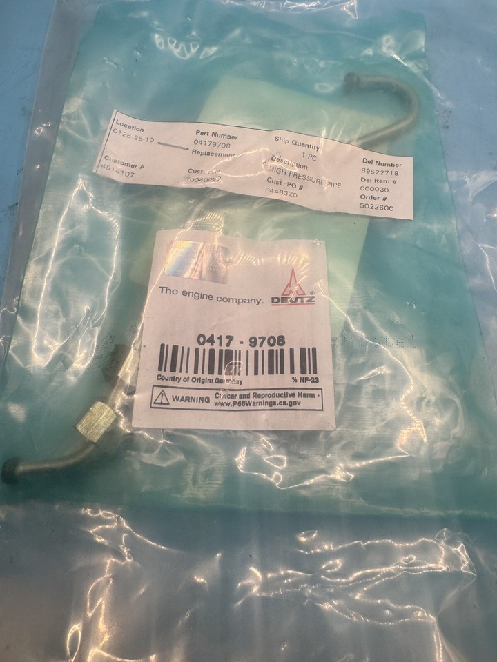 DEUTZ 04179708 High Pressure Pipe 4271803 1011 2011 F3L1011F BF4L2011 ...