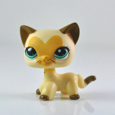 Littlest Pet Shop LPS Tan Brown Heart Face Short Hair Cat Toys Rare ...
