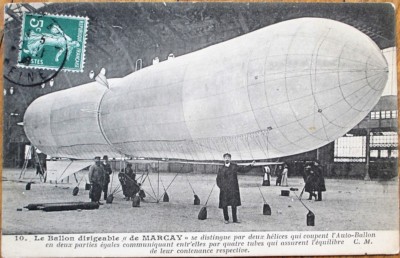 Airship/Dirigible/Blimp 1908 French Aviation Postcard: 'Marcay ...