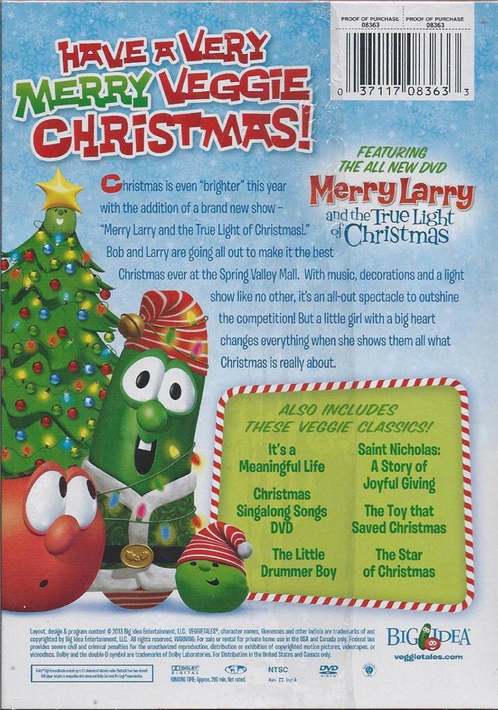 VeggieTales Christmas Classics 3 DVDs Merry Larry & True Light Si ...