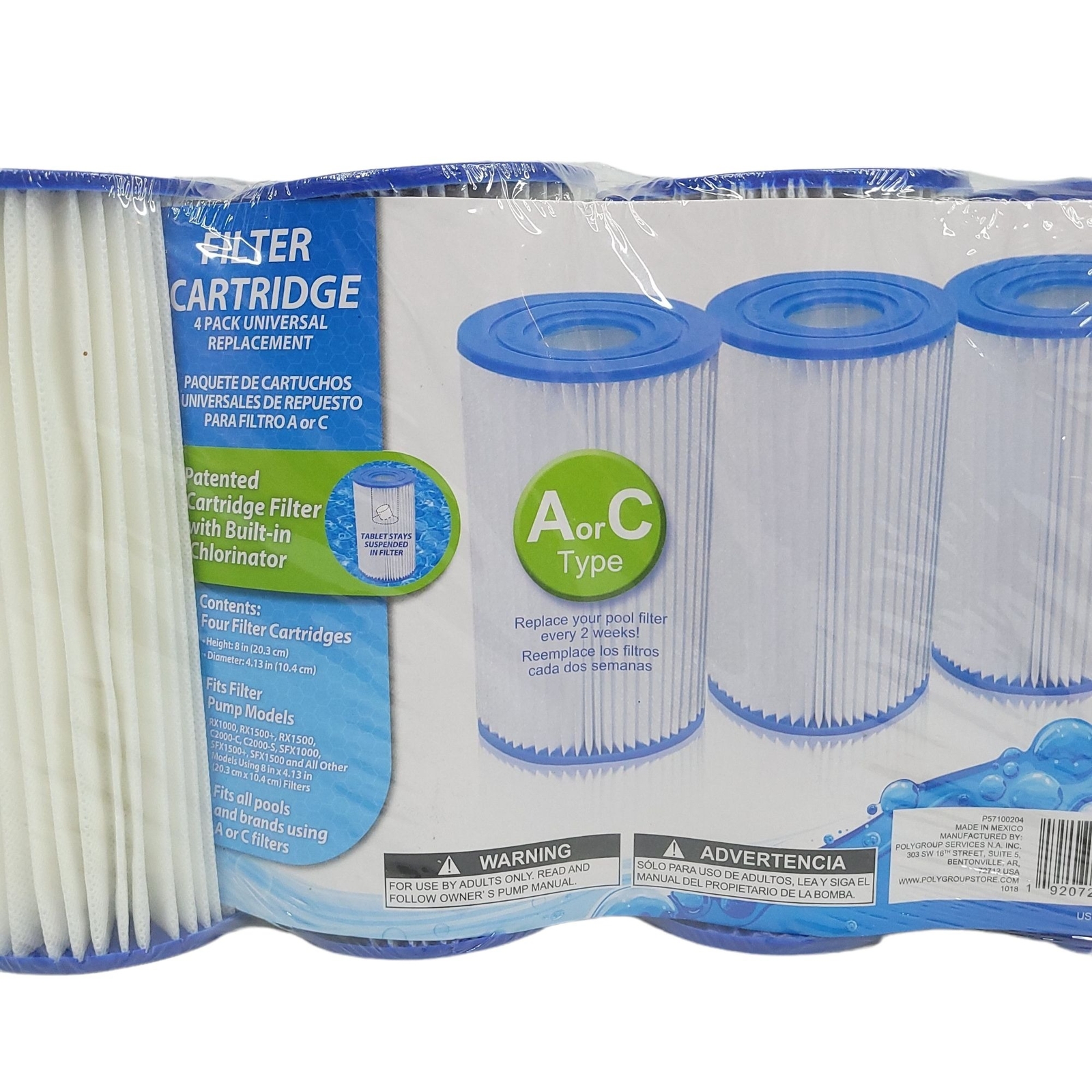 Polygroup Summer Waves Universal Pool Filter Cartridges A Or C Type 4 ...