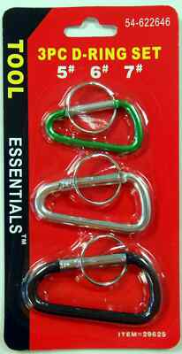 3pc D-Ring Set with Key Rings | eBay