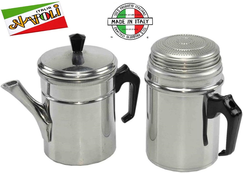 Neapolitan 3-Cup Aluminum Coffee Maker Caffettiera Napoletana ...