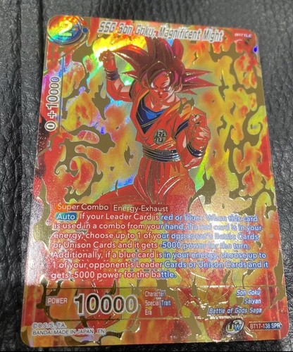 SSG Son Goku Magnificent Might SPR BT17-138 Foil Dragon Ball Super Card ...