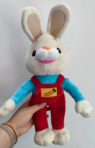 15" Baby First TV Plush Harry the Bunny Rabbit Doll Red Overalls ...