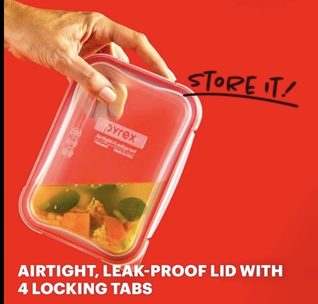 Pyrex Freshlock Red Food Storage Container Rectangular | eBay