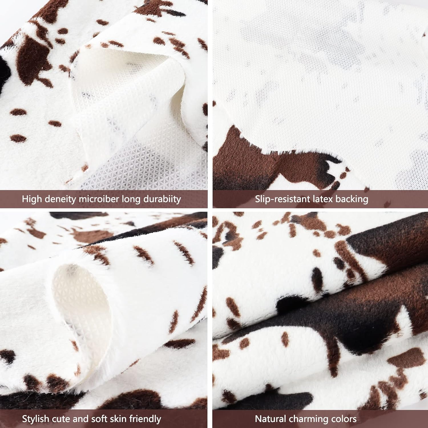 Cow Print Rug,3.6X2.5 Feet Faux Cowhide Rug Cute Area Rug Fun Western ...